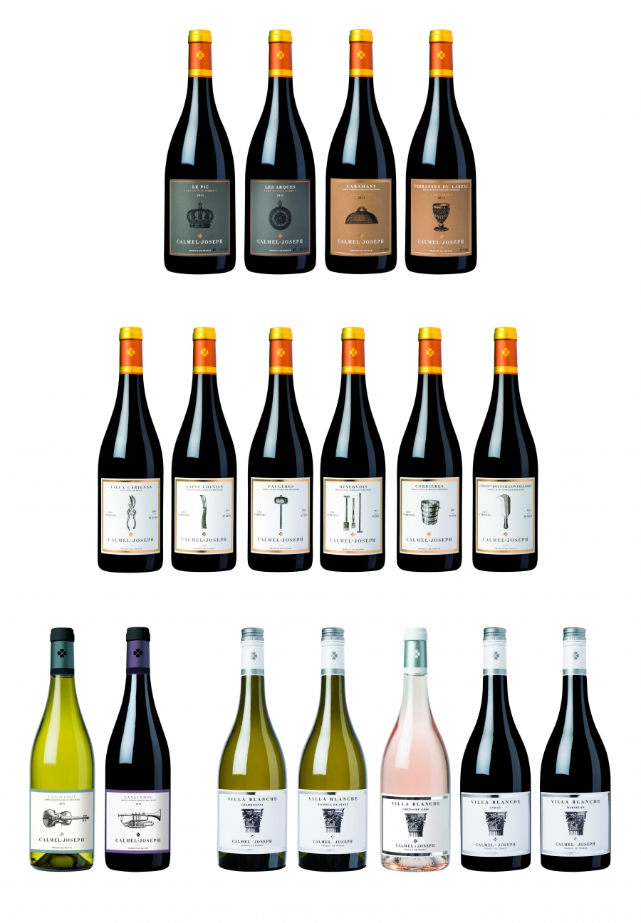étiquette bouteille de vin Calmel&joseph - Agence-S packaging