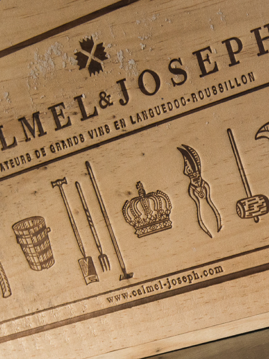 étiquette bouteille de vin Calmel&joseph - Agence-S packaging